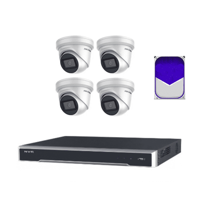 HikVision - 6MP 4Ch CCTV Security Kit - 4 Channel 4K PoE NVR (4TB), 4 x ...