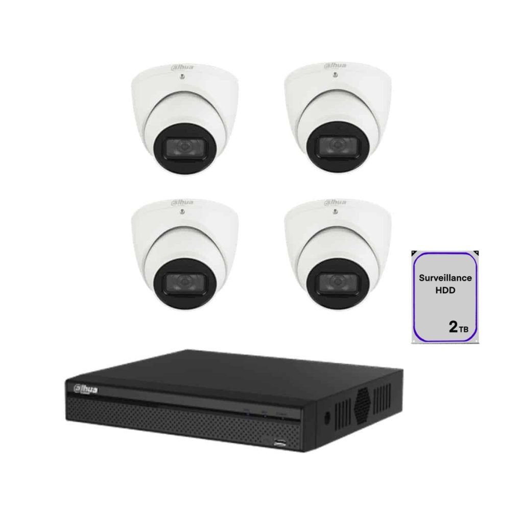 Dahua 4 Channel CCTV Security Kit: 4 Channel AI NVR (2TB), 4 x 6MP ...