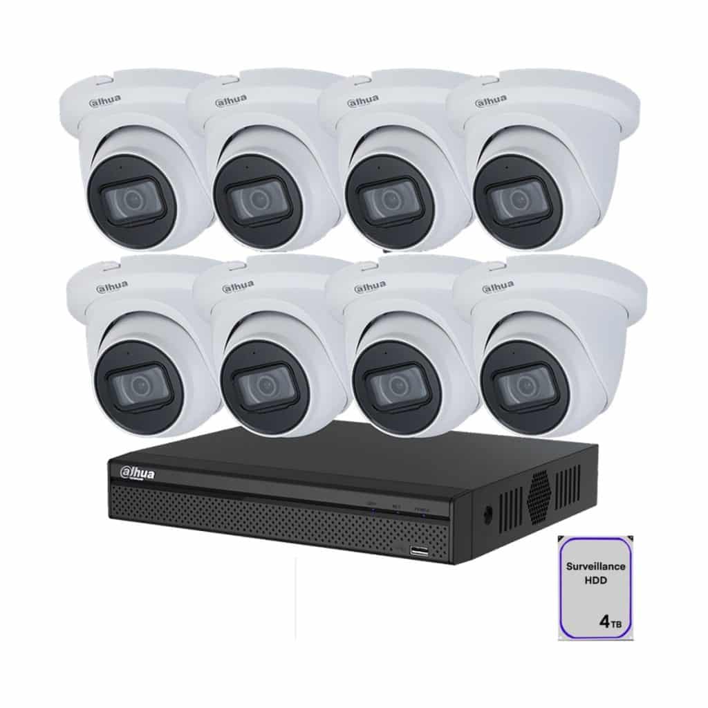 Dahua 8 Channel Wizsense AI CCTV Security Kit: 8 Channel Wizsense NVR (4TB), 8 x DaHua 6MP ...
