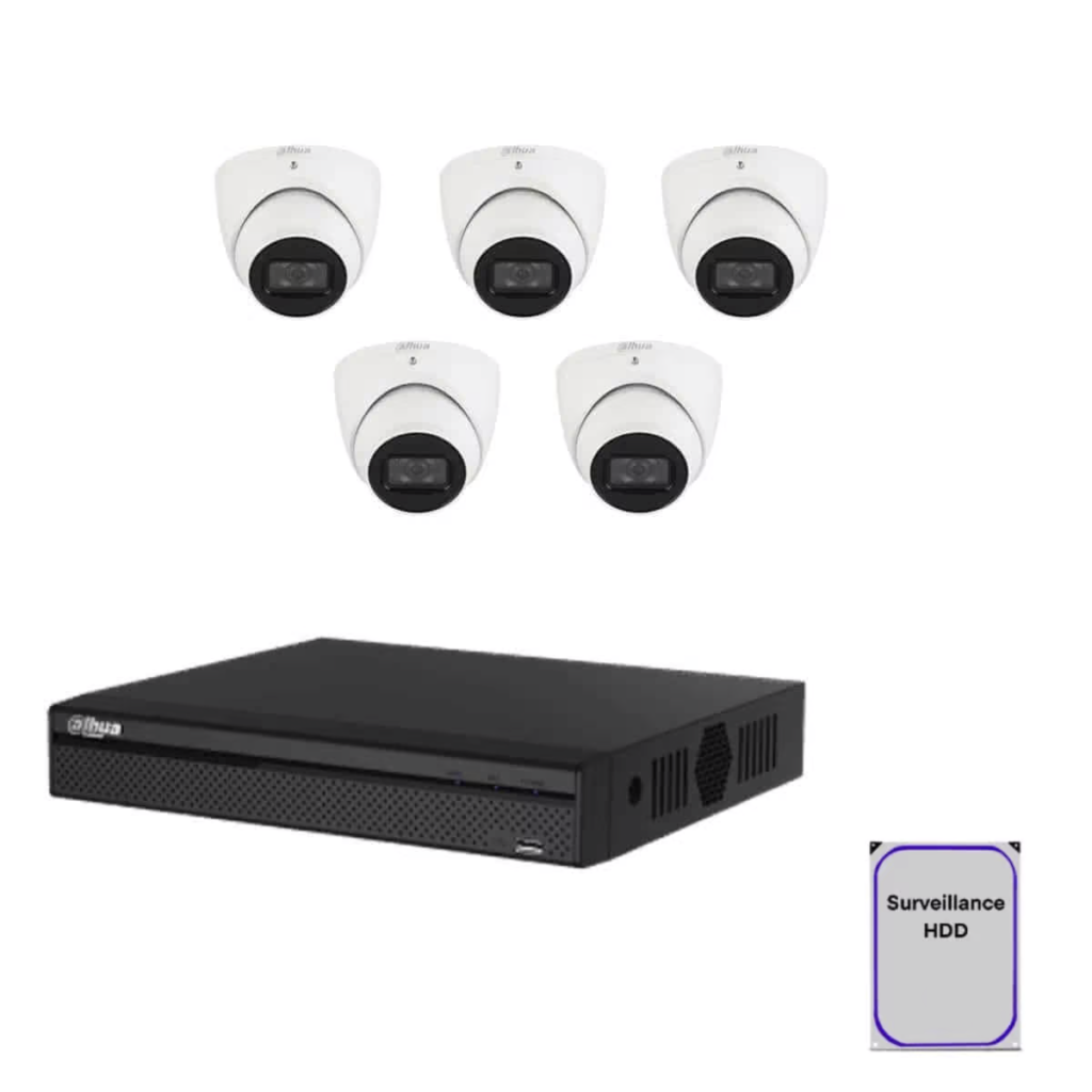 Dahua 8CH CCTV Kit with 5 × 6MP WizSense Cameras – AI PoE NVR + 6TB HDD ...