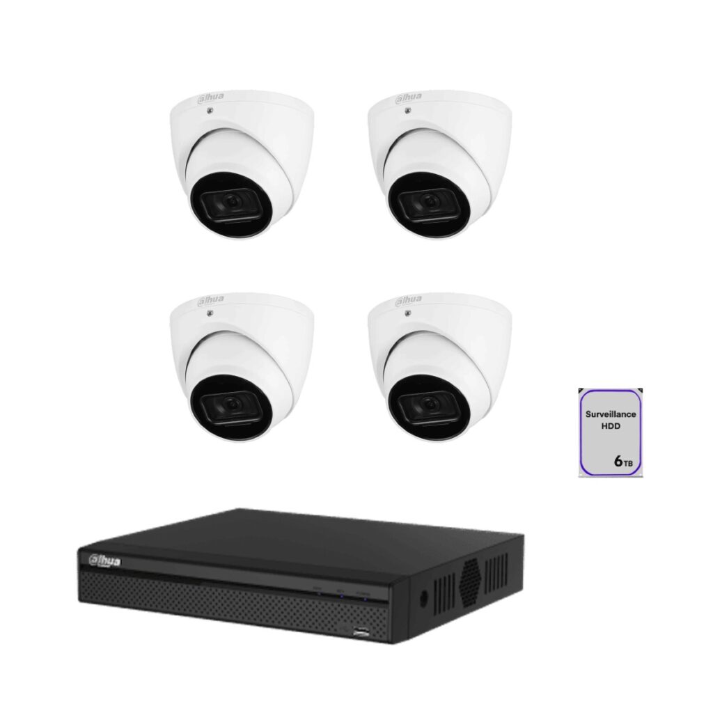 Dahua 8CH CCTV Kit with 4 × 6MP WizSense Cameras – AI NVR + 4TB HDD – Built-in Mic & IR | Buy ...
